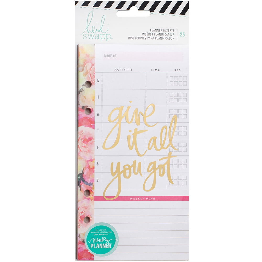 Heidi Swapp Personal Memory Planner Inserts-meal & Exercise 25/pkg ...
