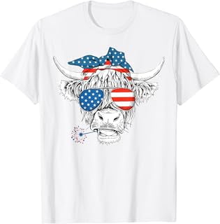 Heifer Patriotic Cow USA Flag Funny 4th of July Fireworks T-Shirt ...