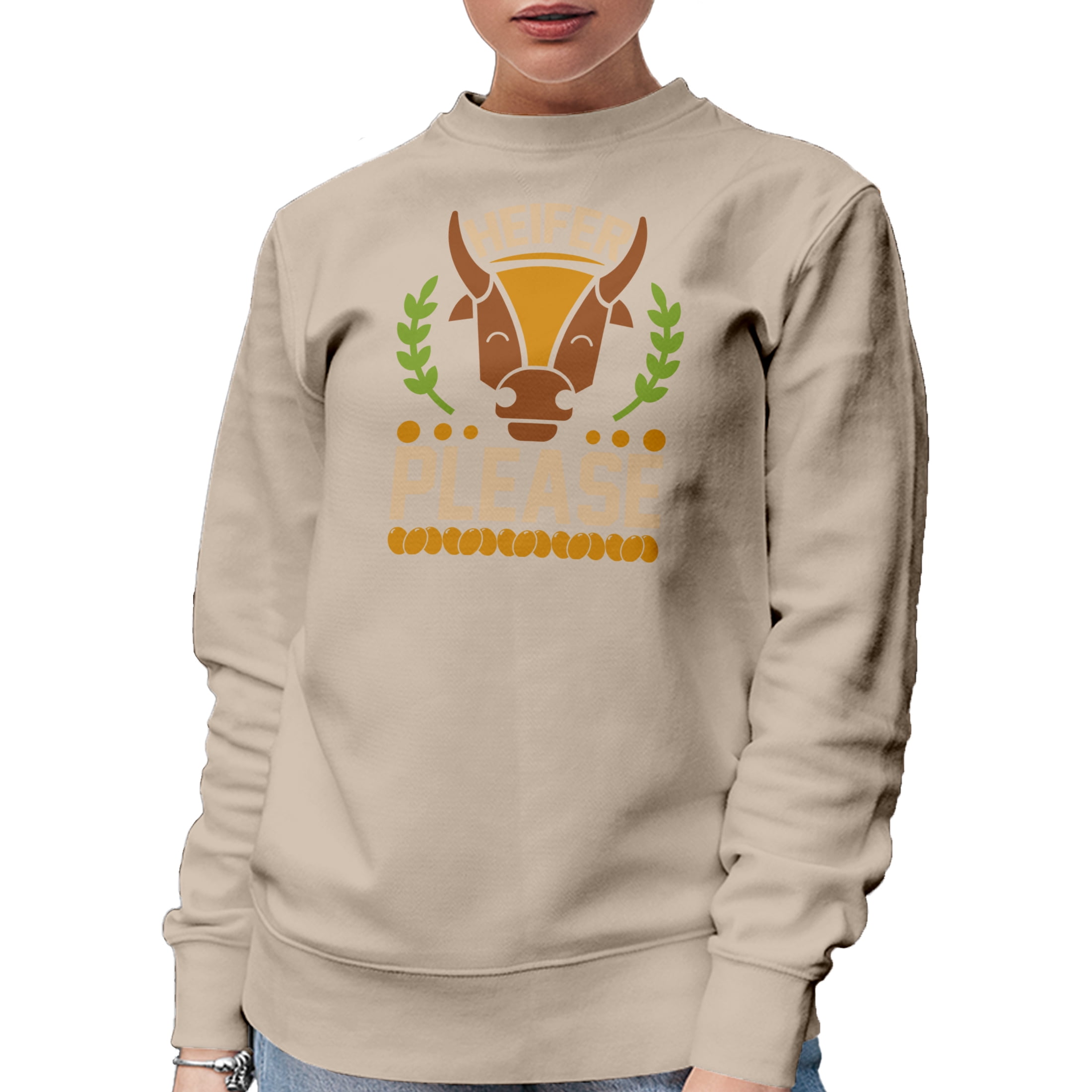 Heifer Please, Farmer & Barn or Farmhouse Owner, Sand Crewneck ...