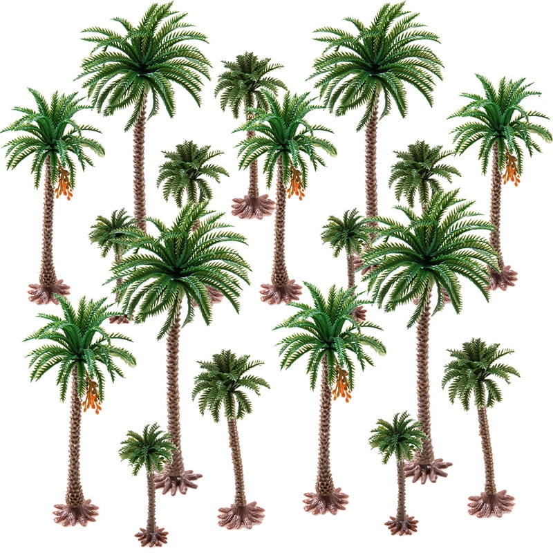 Height 6-15cm Coconut Palm Tree Model DIY Park Rainforest Train ...