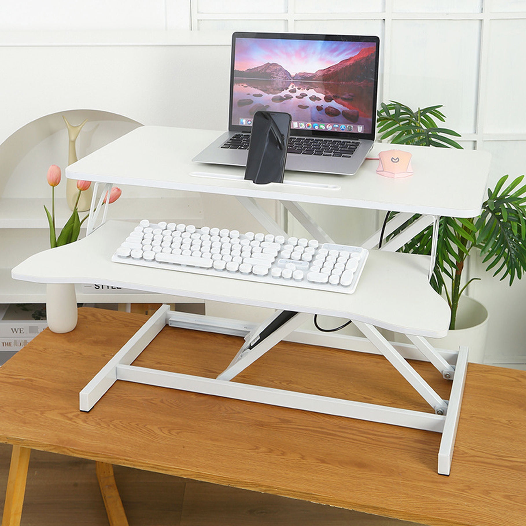 Height Adjustable 32 Inch Desk Riser | For Laptop and Monitor Setups ...