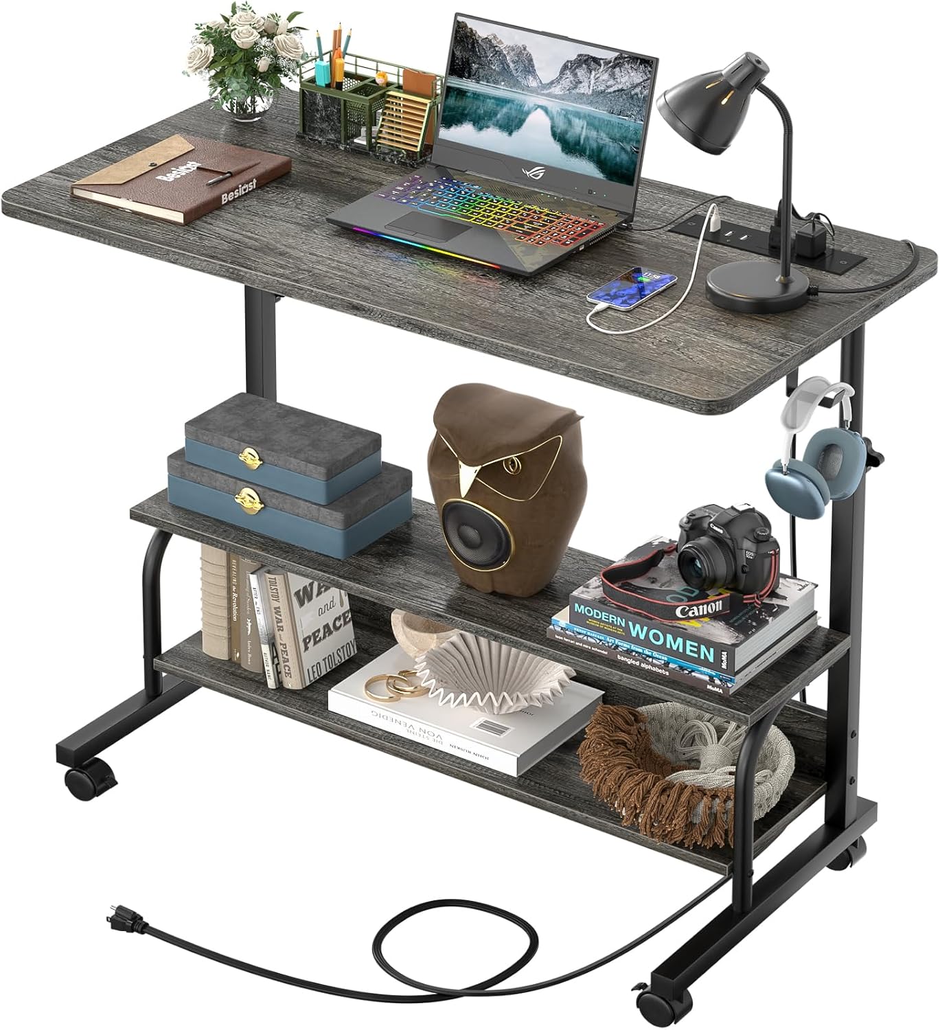 Height Adjustable 32" Standing Desk with Power Outlets - Manual ...