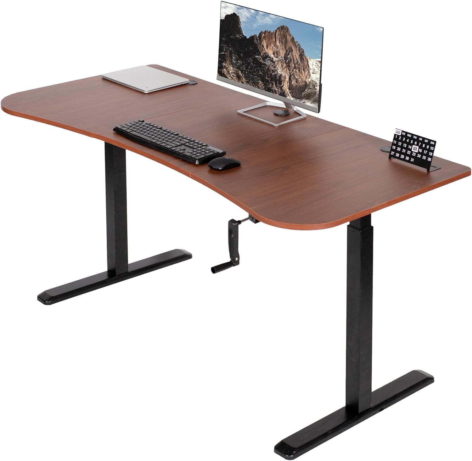 Height Adjustable 63 x 32 inch Stand Up Desk, Crank System, Workstation ...
