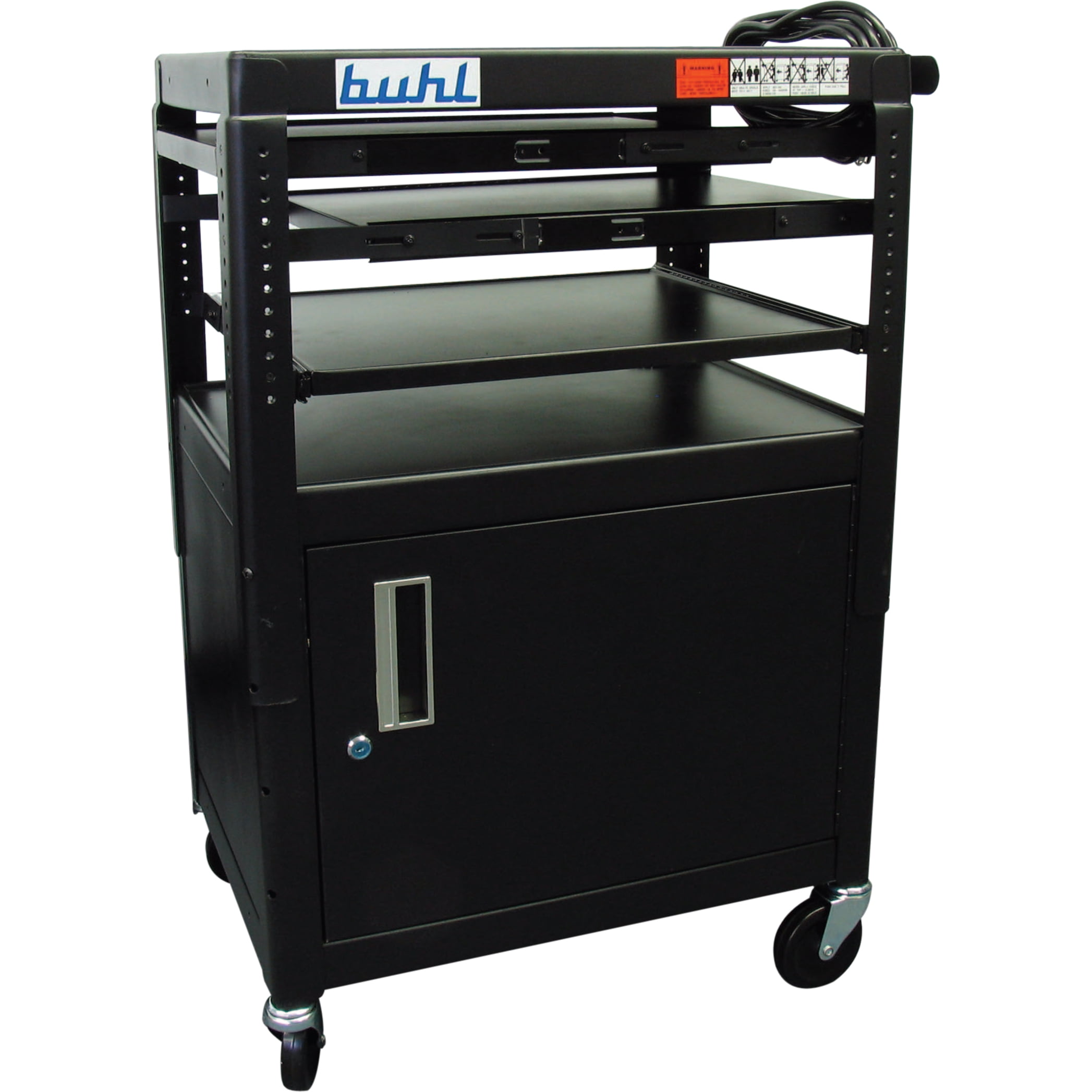 Height Adjustable AV Media Cart w/ Security Cabinet - Walmart.com