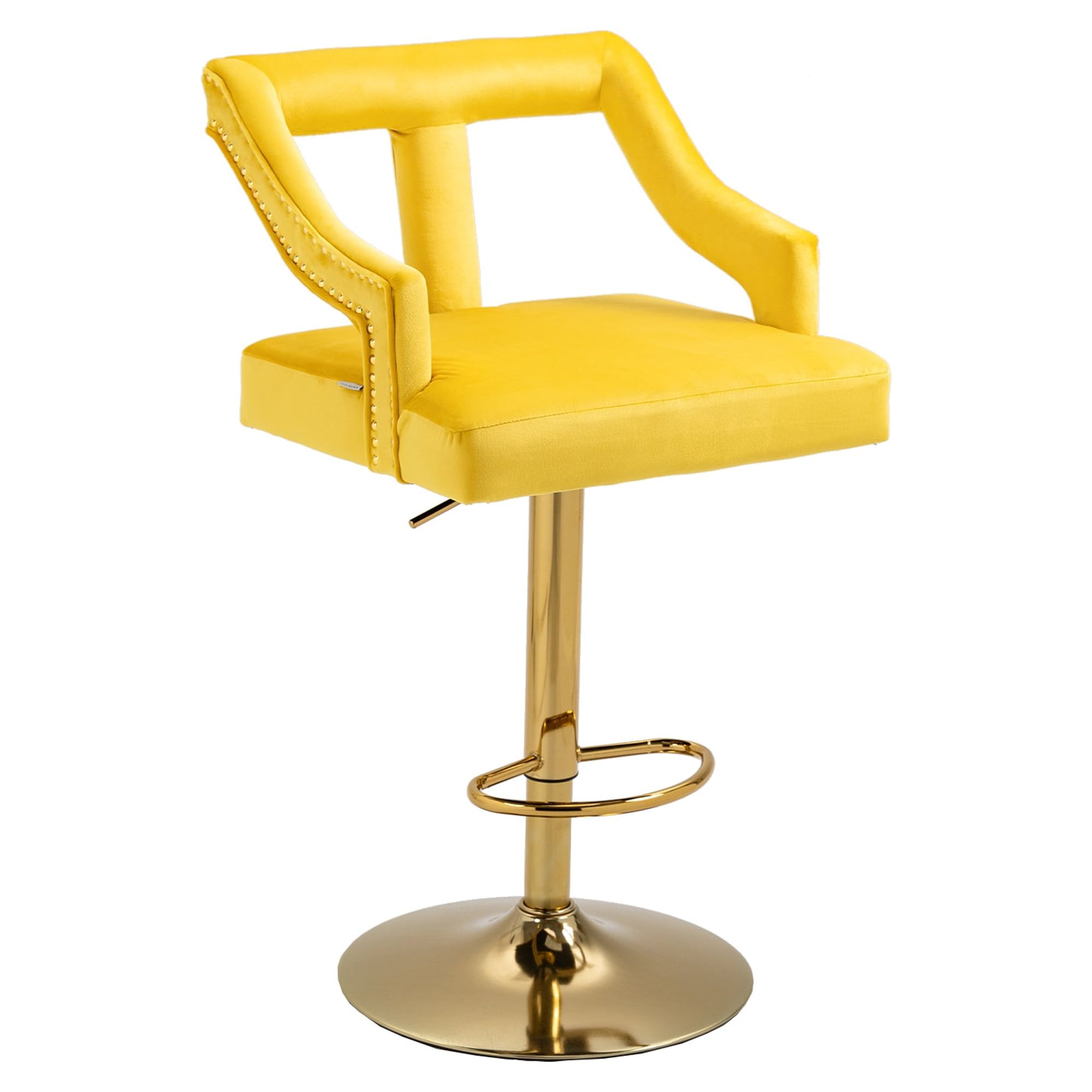 Height Adjustable Bar Stools with Back and Footrest, Counter Height Bar ...