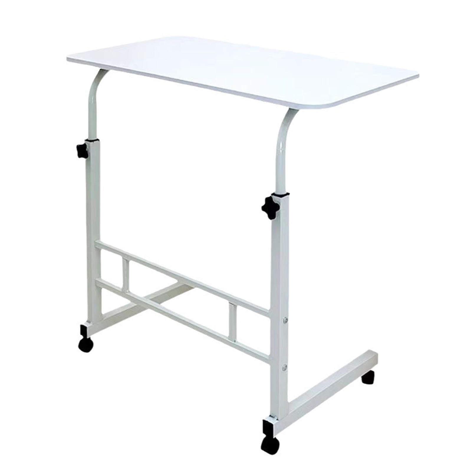 Height Adjustable Bedside Table with Wheels, Portable Overbed TV Tray ...