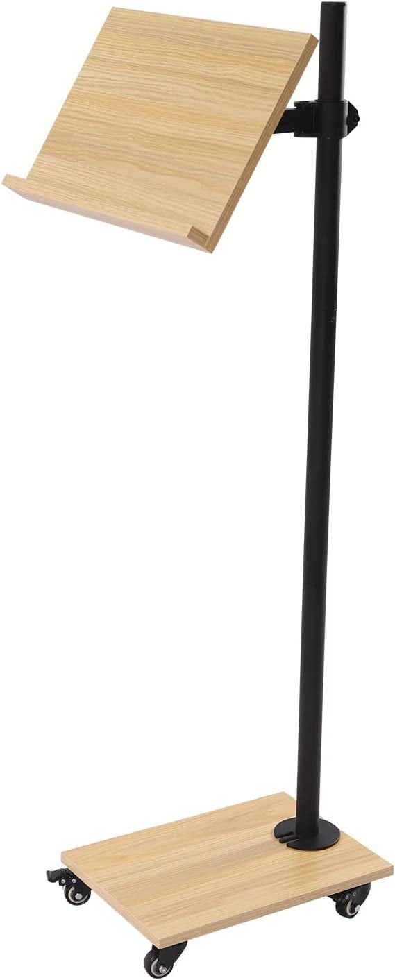 Height Adjustable Book Stand with Wheels - Extra Large Rolling Lectern ...