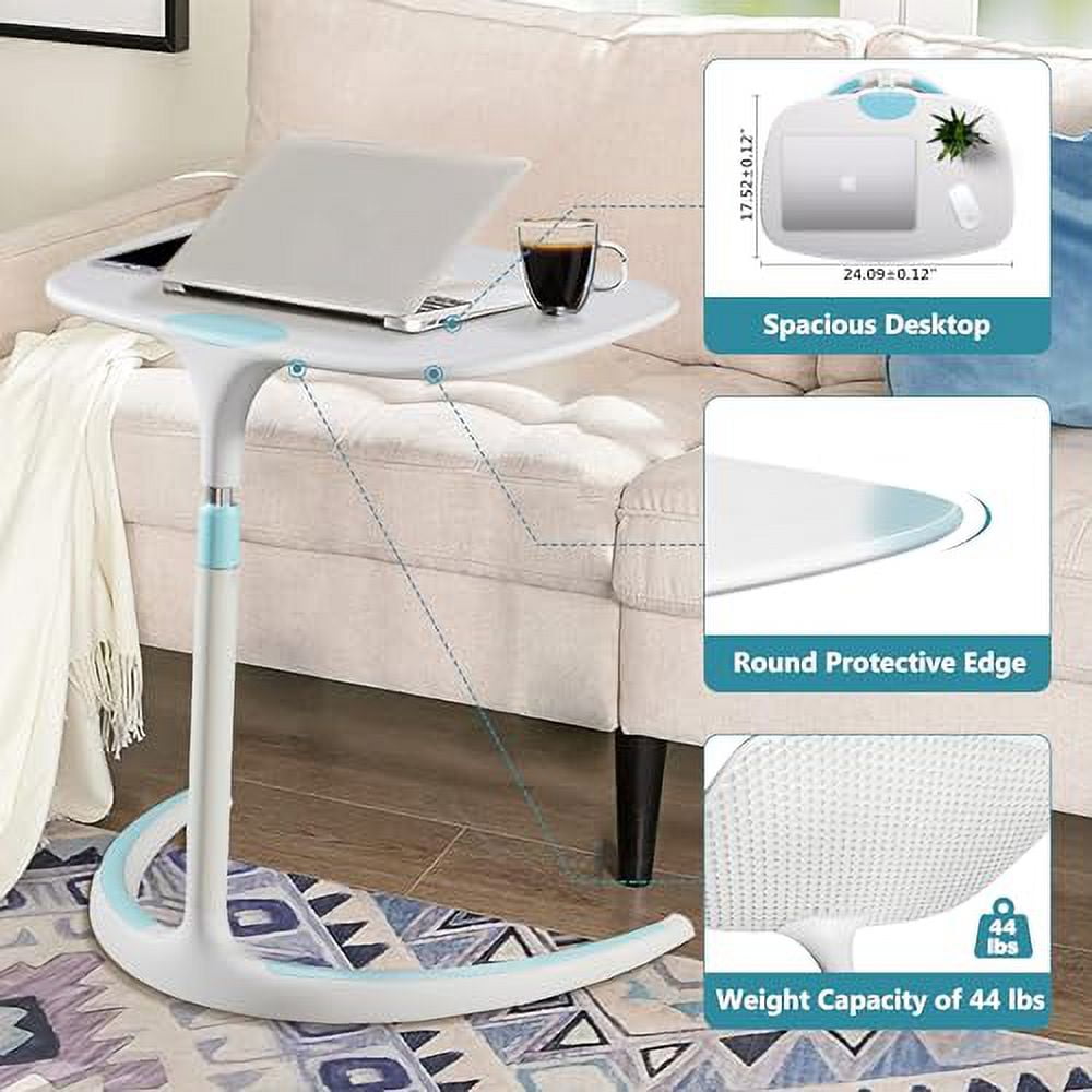 Height Adjustable C Shaped End Table, Laptop Side Table for Couch, Sofa ...