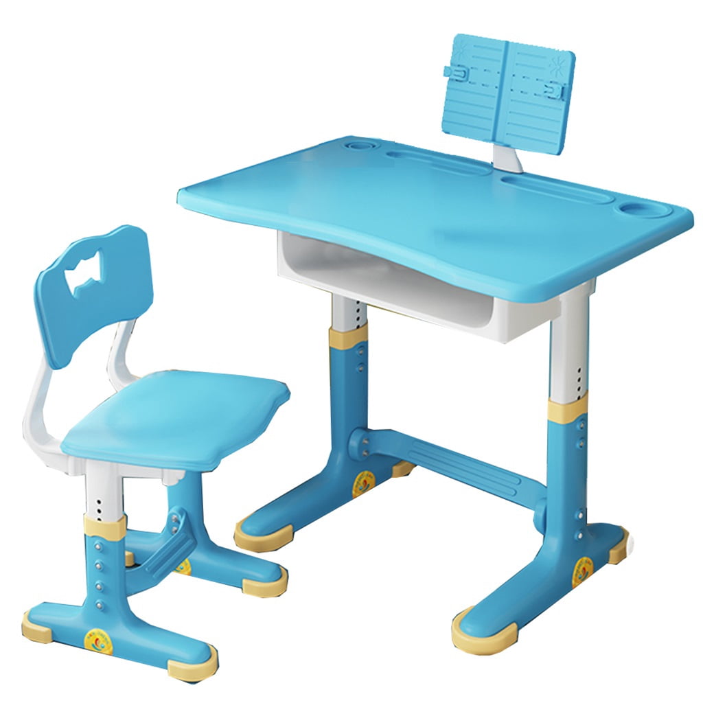 Height Adjustable Children's Desk And Chair Set, Spacious Storage ...