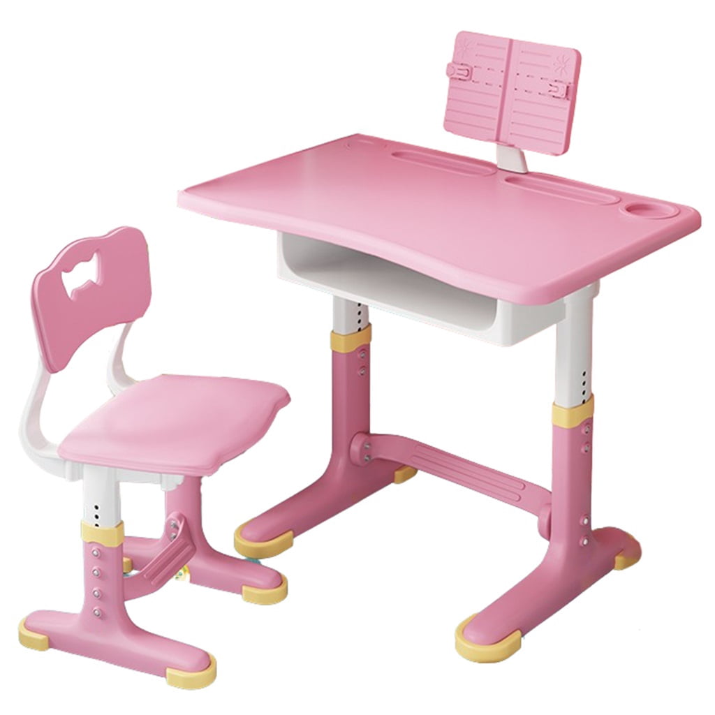 Height Adjustable Children's Desk And Chair Set, Spacious Storage ...