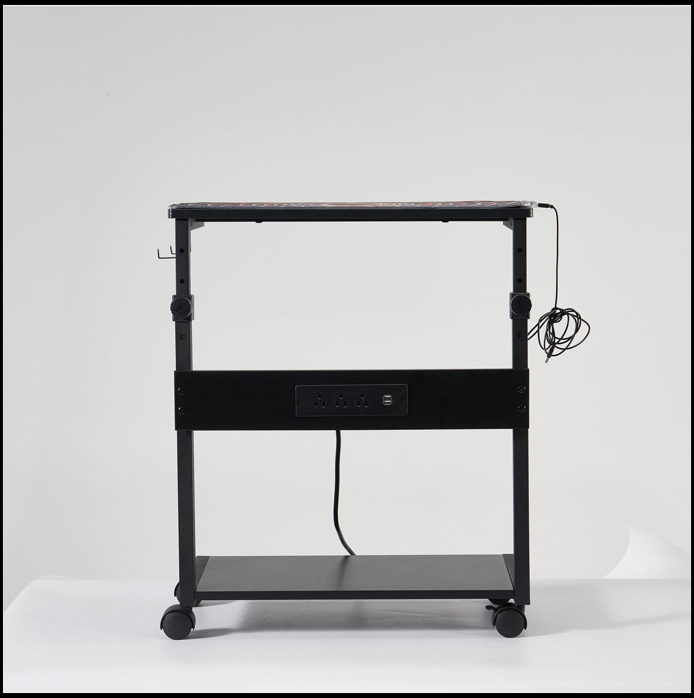 Height Adjustable Computer Tower Stand, 2-Tier ATX-Case CPU Holder Cart ...