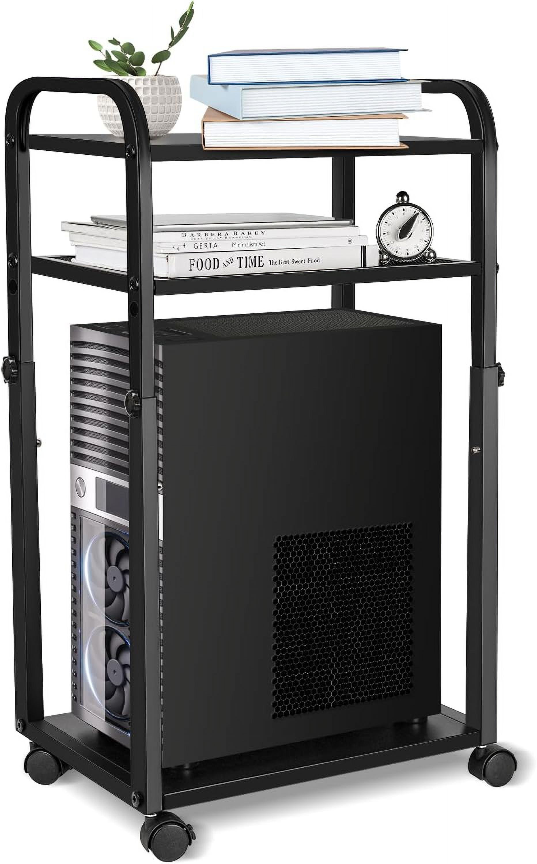 Height Adjustable Computer Tower Stand, Mobile PC Stand Under Desk, 3 ...