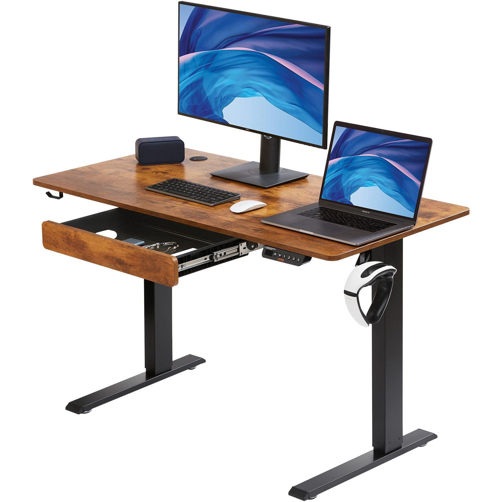 Height Adjustable Desk, 47.2 x 23.6 in with Drawer, 3-Key Modes ...
