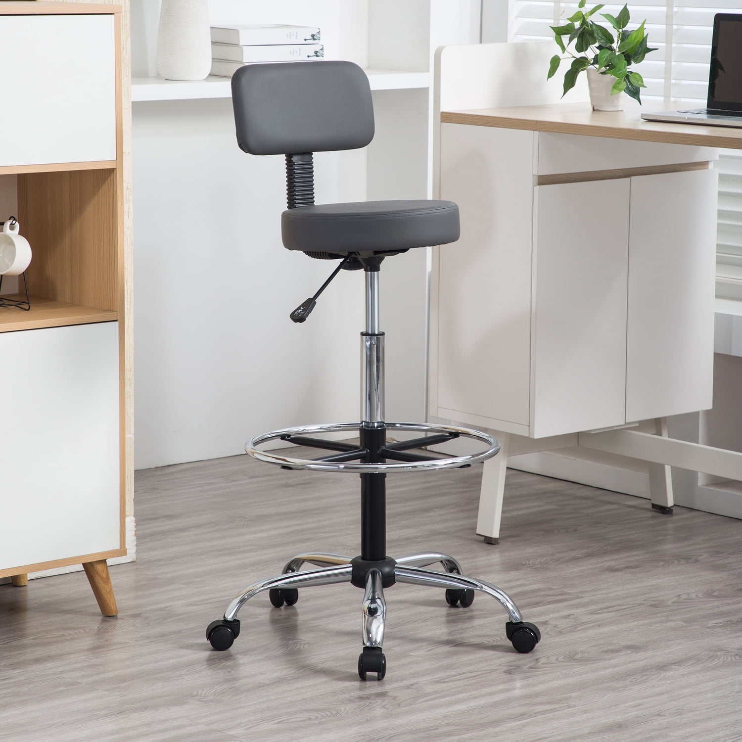 Naomi Home Venus Drafting Stool, Ergonomic Desk Chair with Back ...