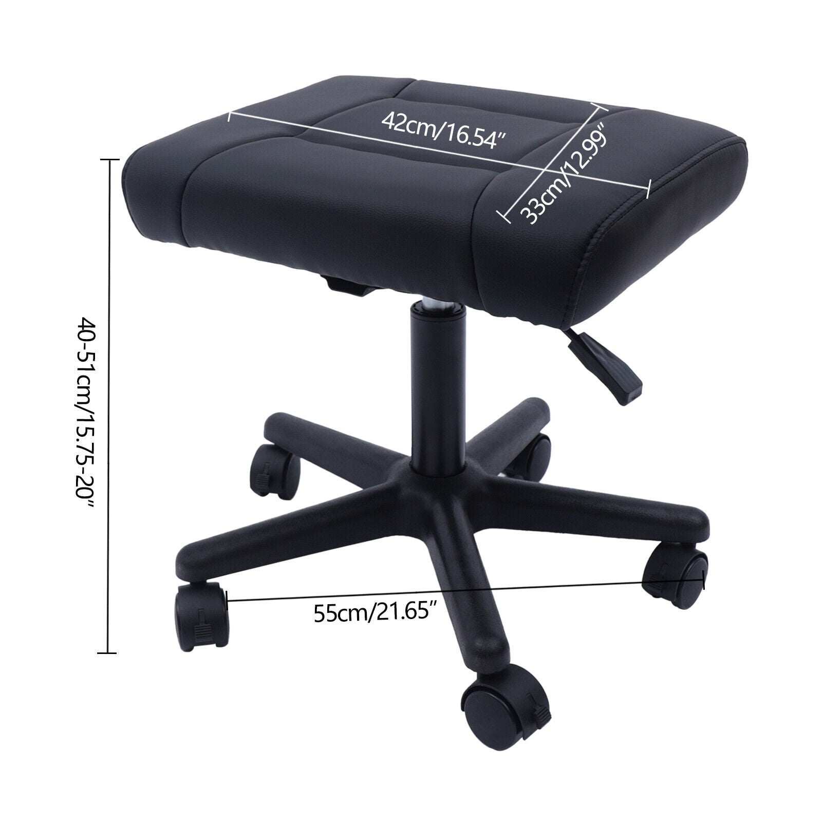 Height Adjustable Footstool with Wheels, Under Desk Ergonomic Comfort ...