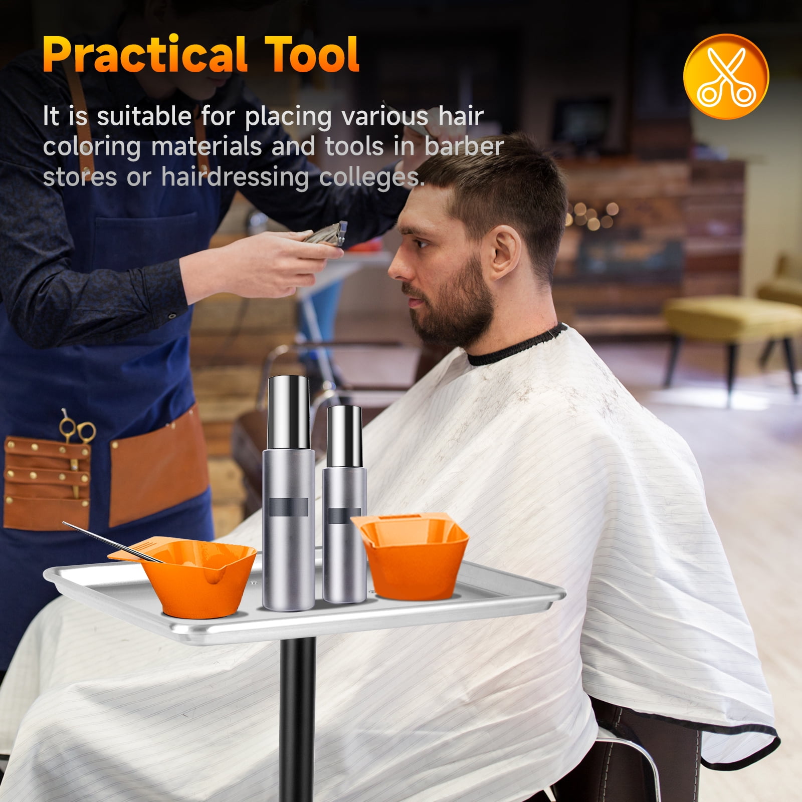 Height Adjustable Hairdressing Tool Car with Aluminum Tray, Mobile ...