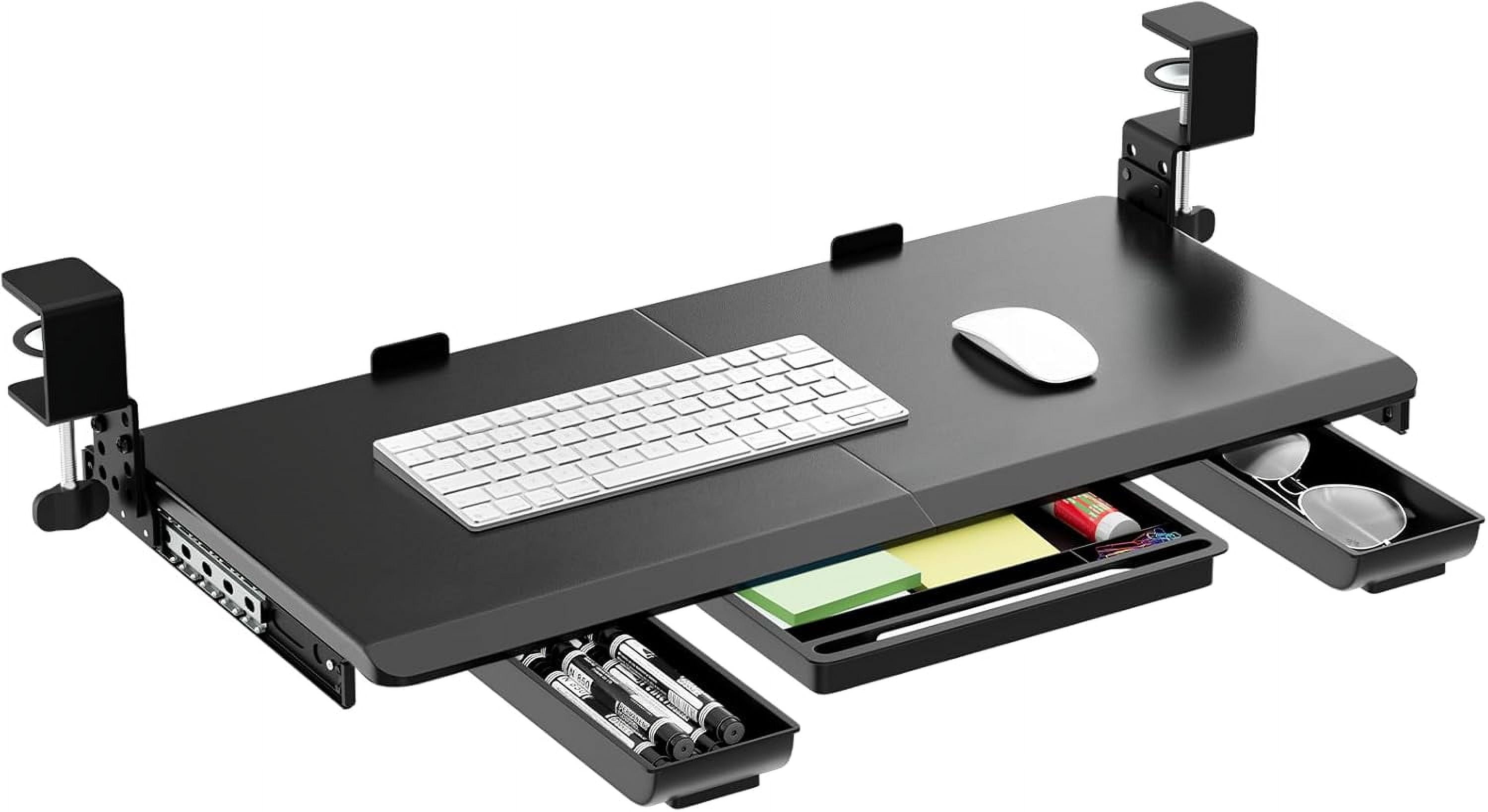 Height Adjustable Keyboard Tray Under Desk Slide Out, 27(33 Including ...