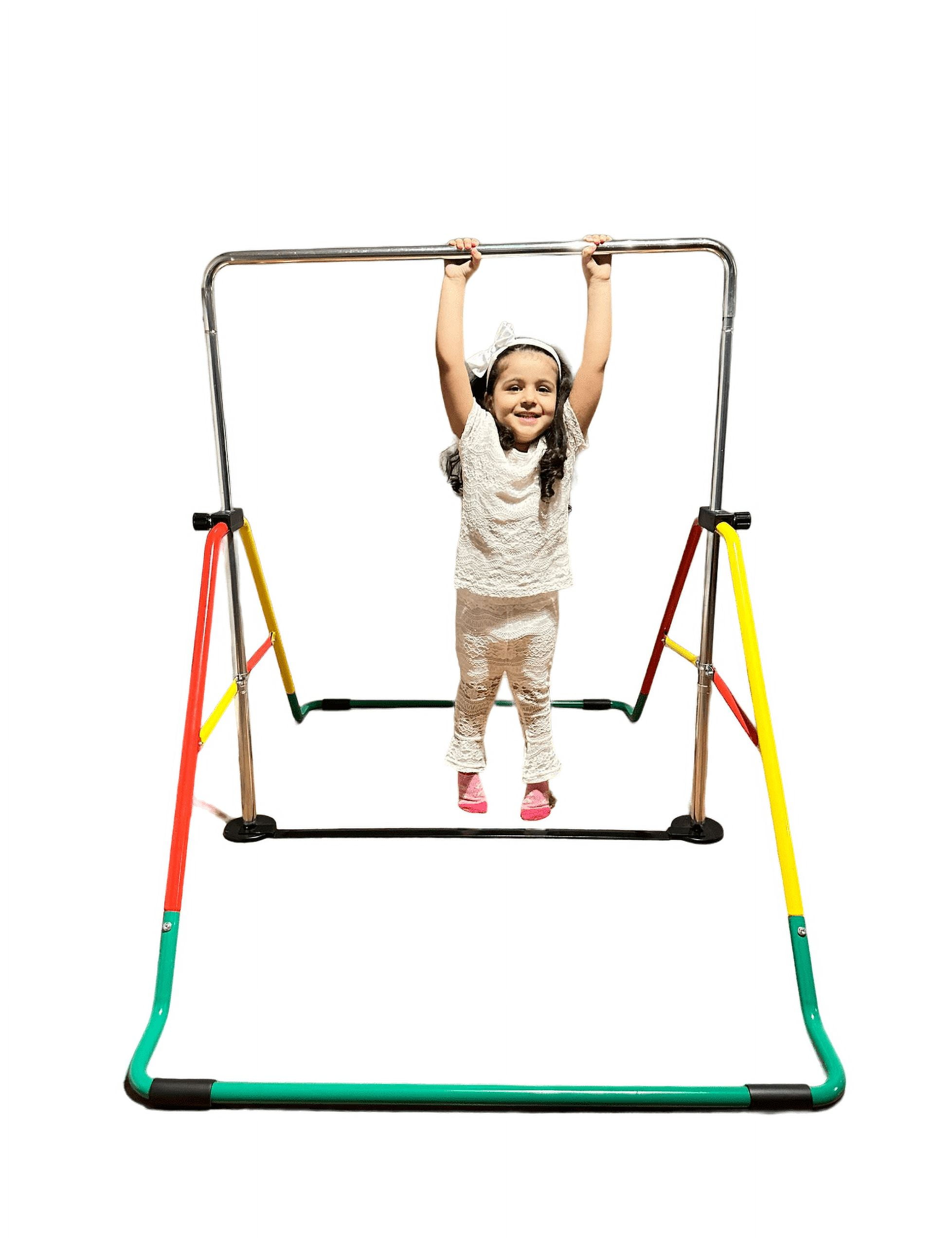 Height Adjustable Kids Gymnastics Bar - Home Horizontal Kip Bar, Junior ...
