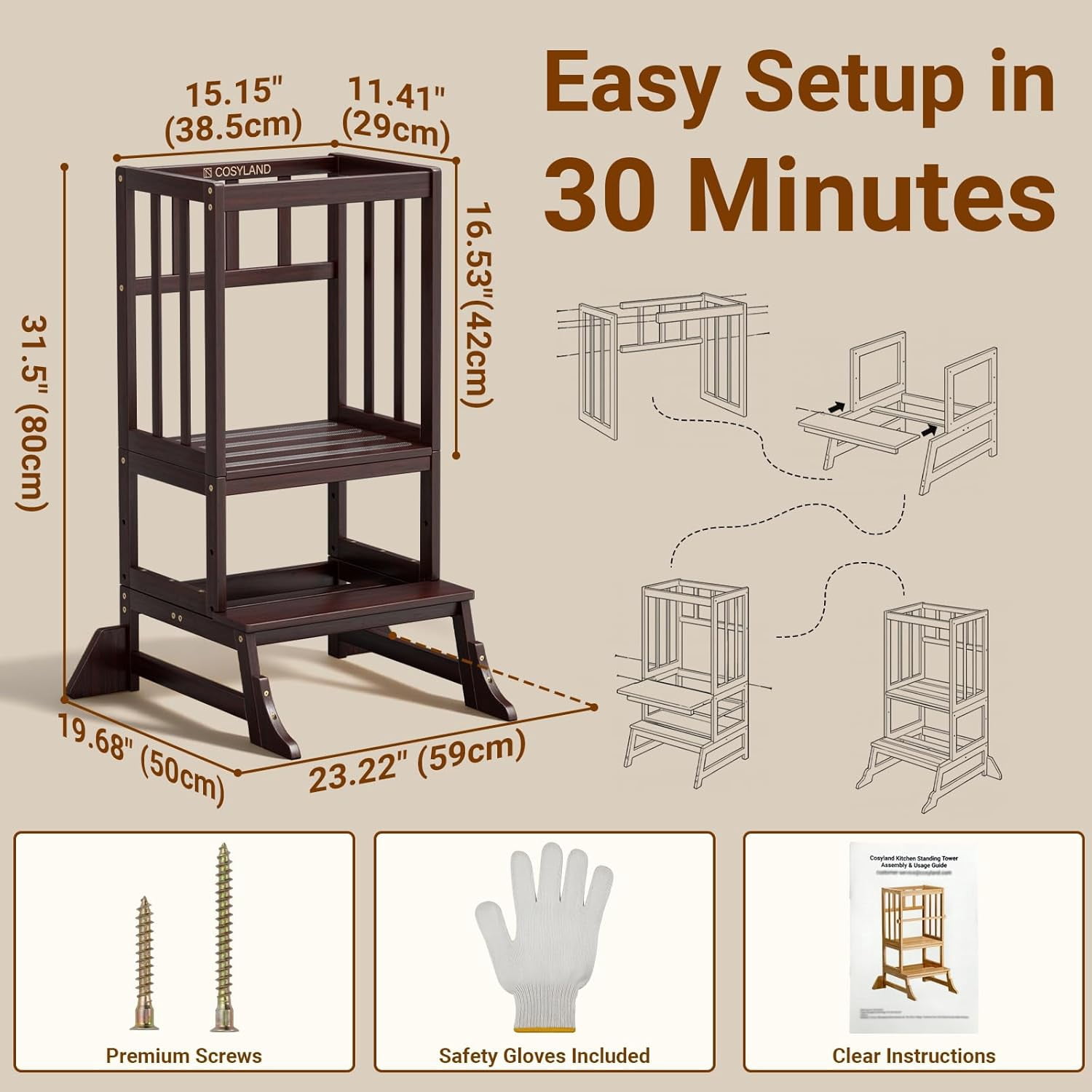 Height Adjustable Kitchen Stool for Toddlers – Portable Toddler ...