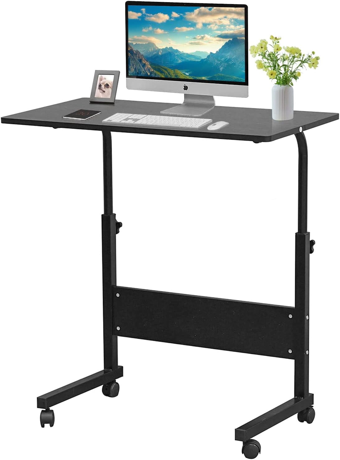 Height-Adjustable Laptop Cart with Wheels – Rolling Desk for Home ...