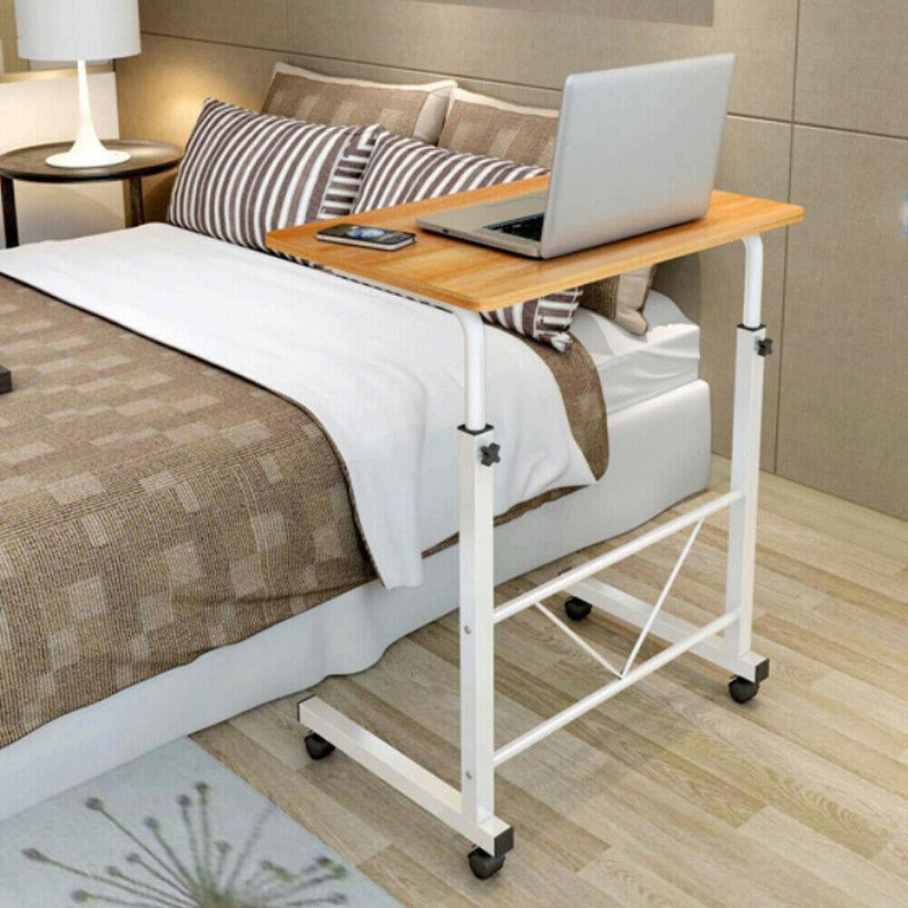 Height Adjustable Laptop Table Computer Desk Sofa Bed Stand Rolling ...