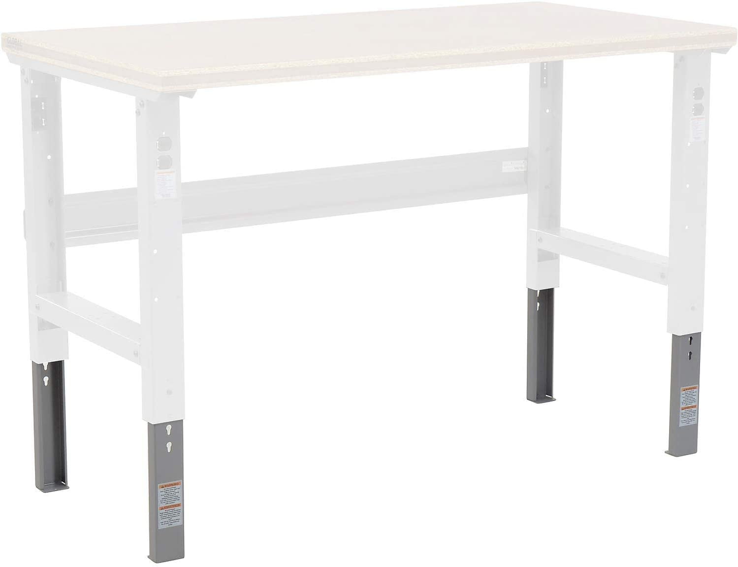 Height Adjustable Leg Extender Kit - 35-1/2" to 43", Gray, 2/Pk ...