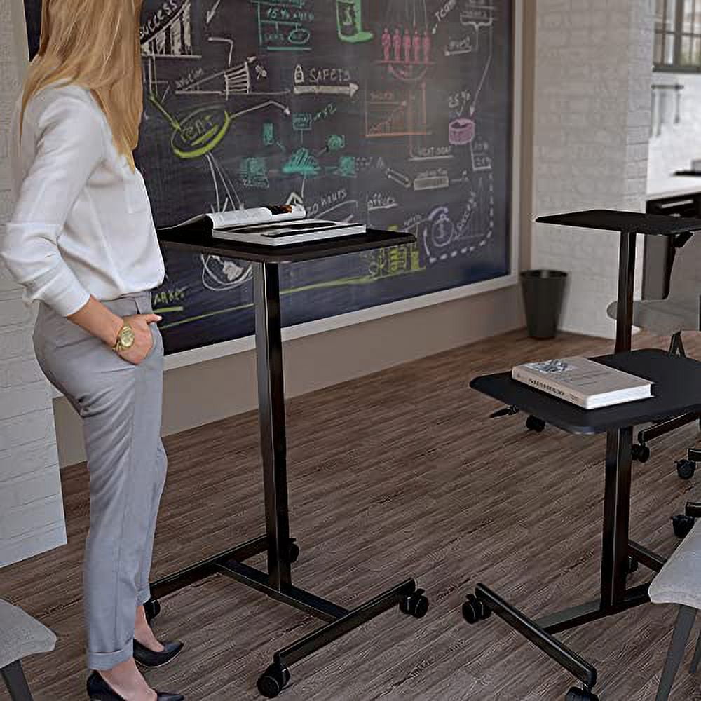 Height Adjustable Mobile Desk 25.6", Rolling Portable Standing Desk ...