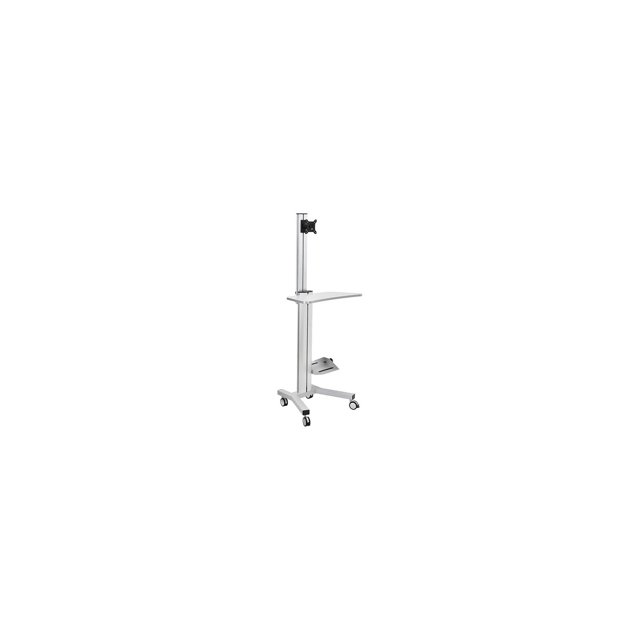 Height Adjustable Mobile Desktop Computer Workstation with 4-Outlet ...