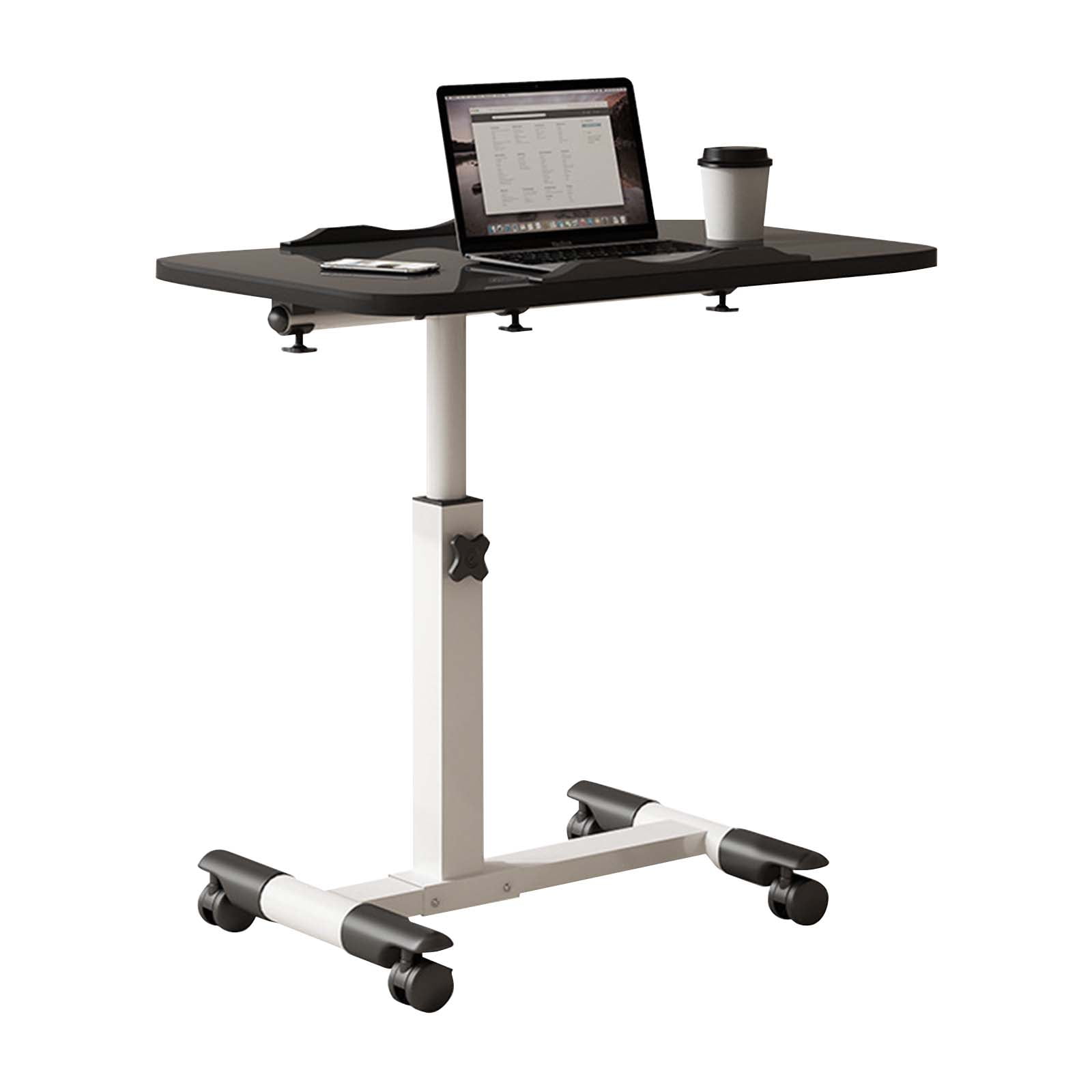 Height Adjustable Mobile Laptop Desk with Lockable Wheels, Rolling ...