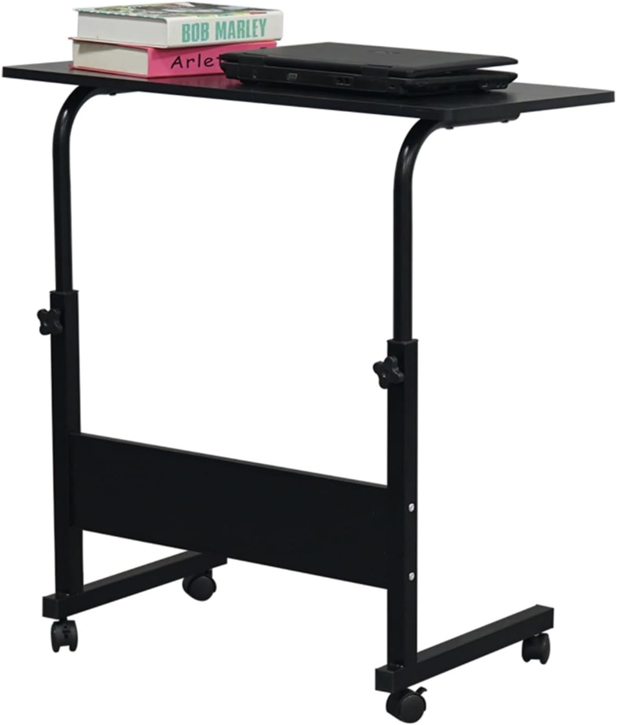 Height Adjustable Mobile Laptop Stand Bed Tray Table With Wheels For ...