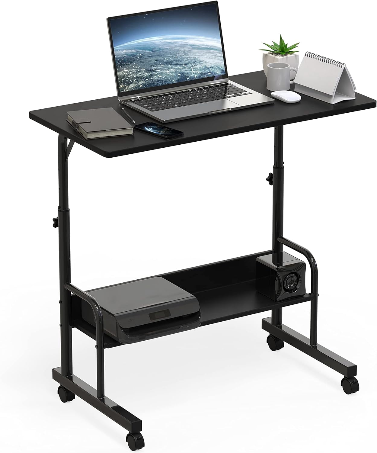 Height Adjustable Mobile Standing Desk – 27.5" to 35.25" Workstation ...