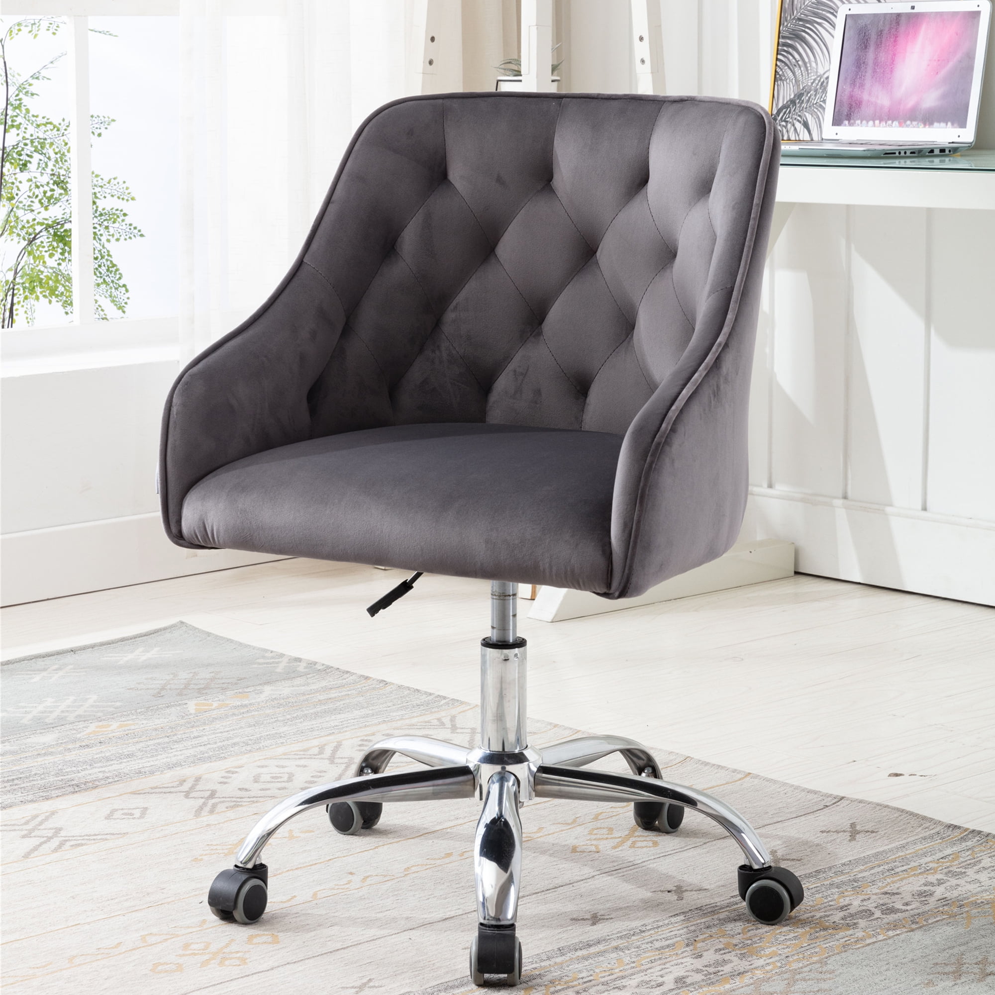 Height Adjustable Office Chair, 360 Degree Swivel, SYNGAR Modern Velvet ...