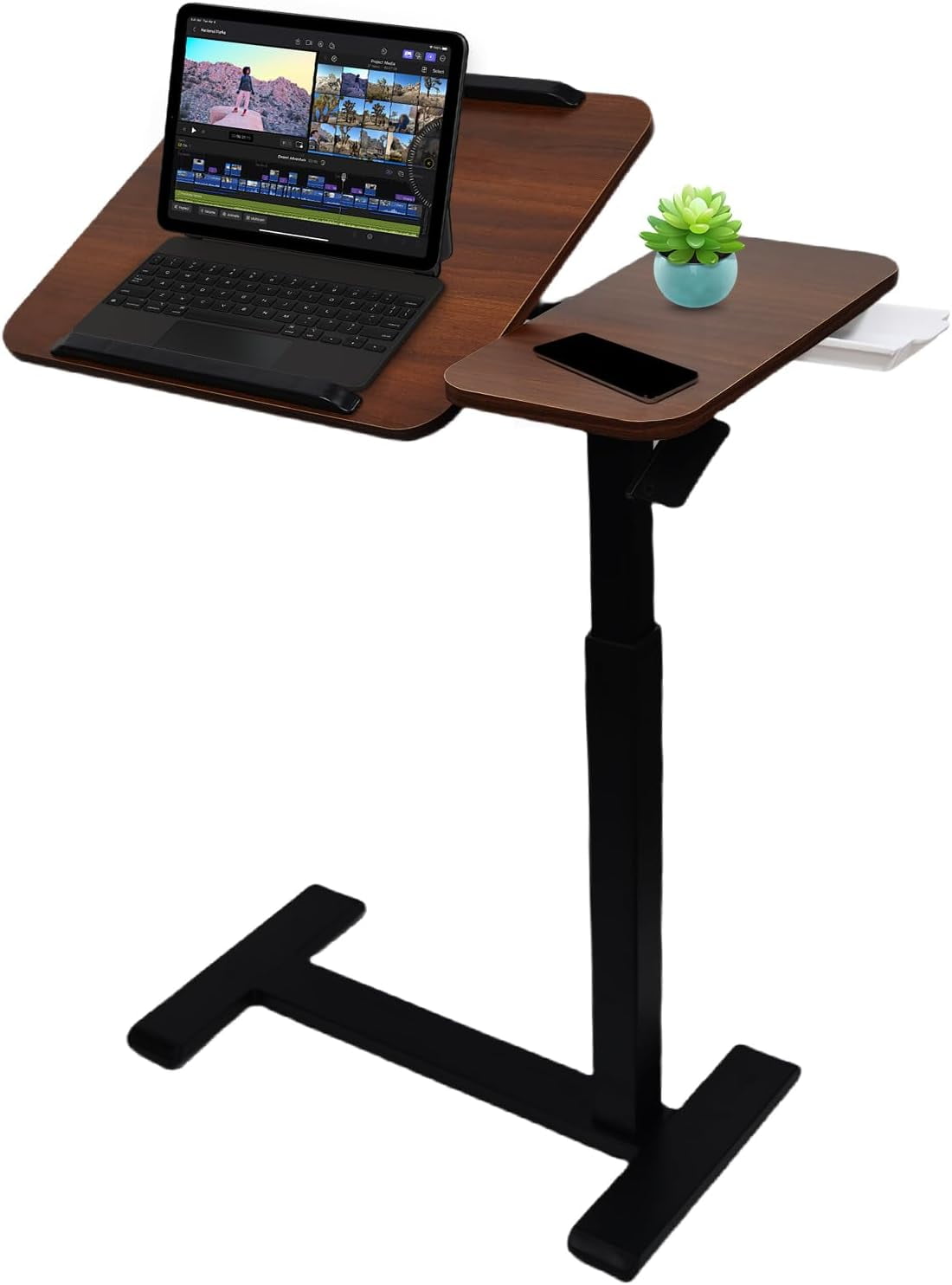 Height Adjustable Overbed Table with Tilting Top, Hospital Bed Tables ...