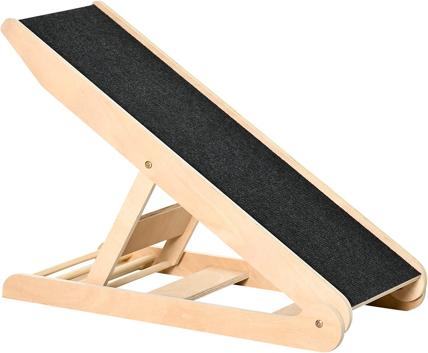 Height Adjustable Pet Ramp with Non-Slip Carpet Surfaces, 4 Levels ...
