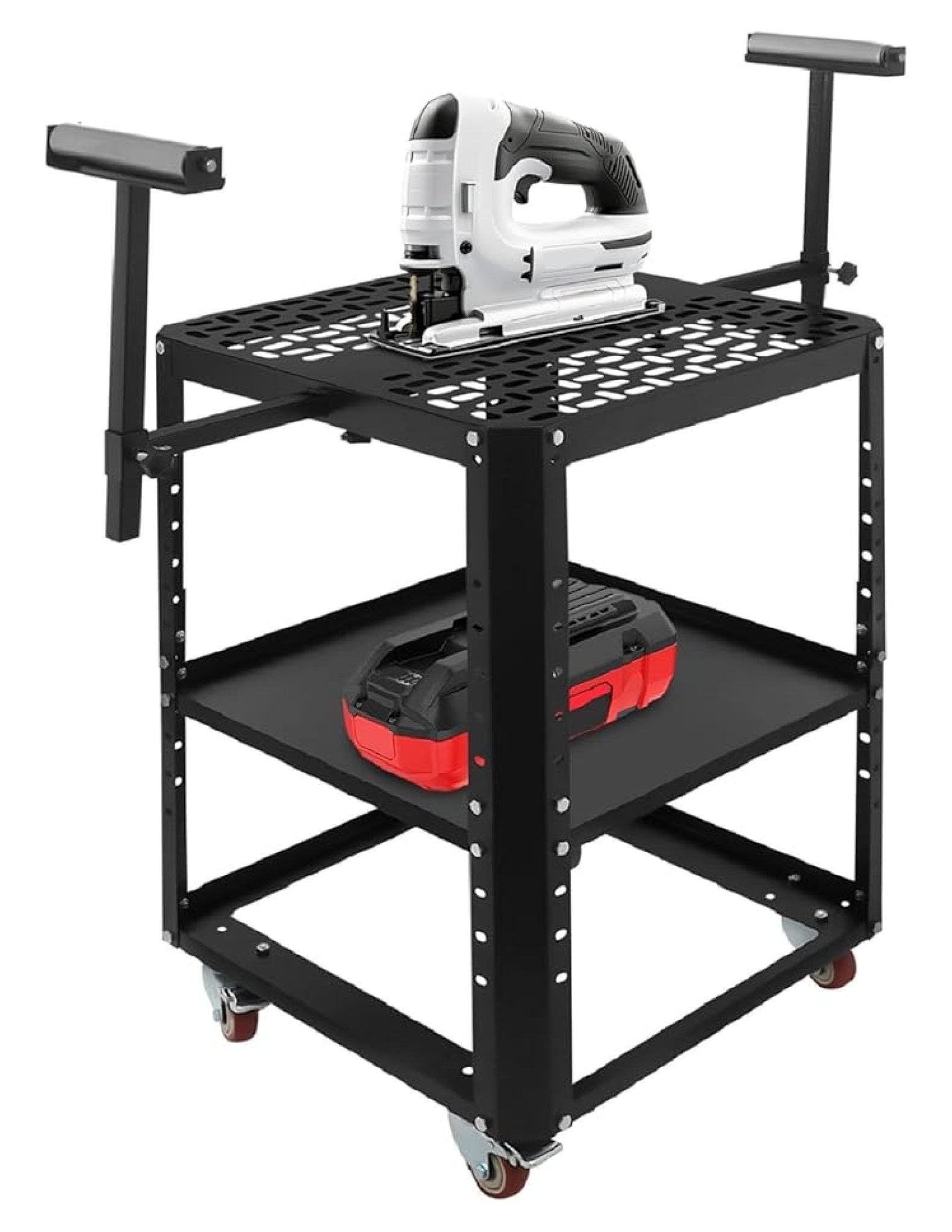 Height Adjustable Planer Stand with Wheels, lbs Load Miter Saw Planer ...