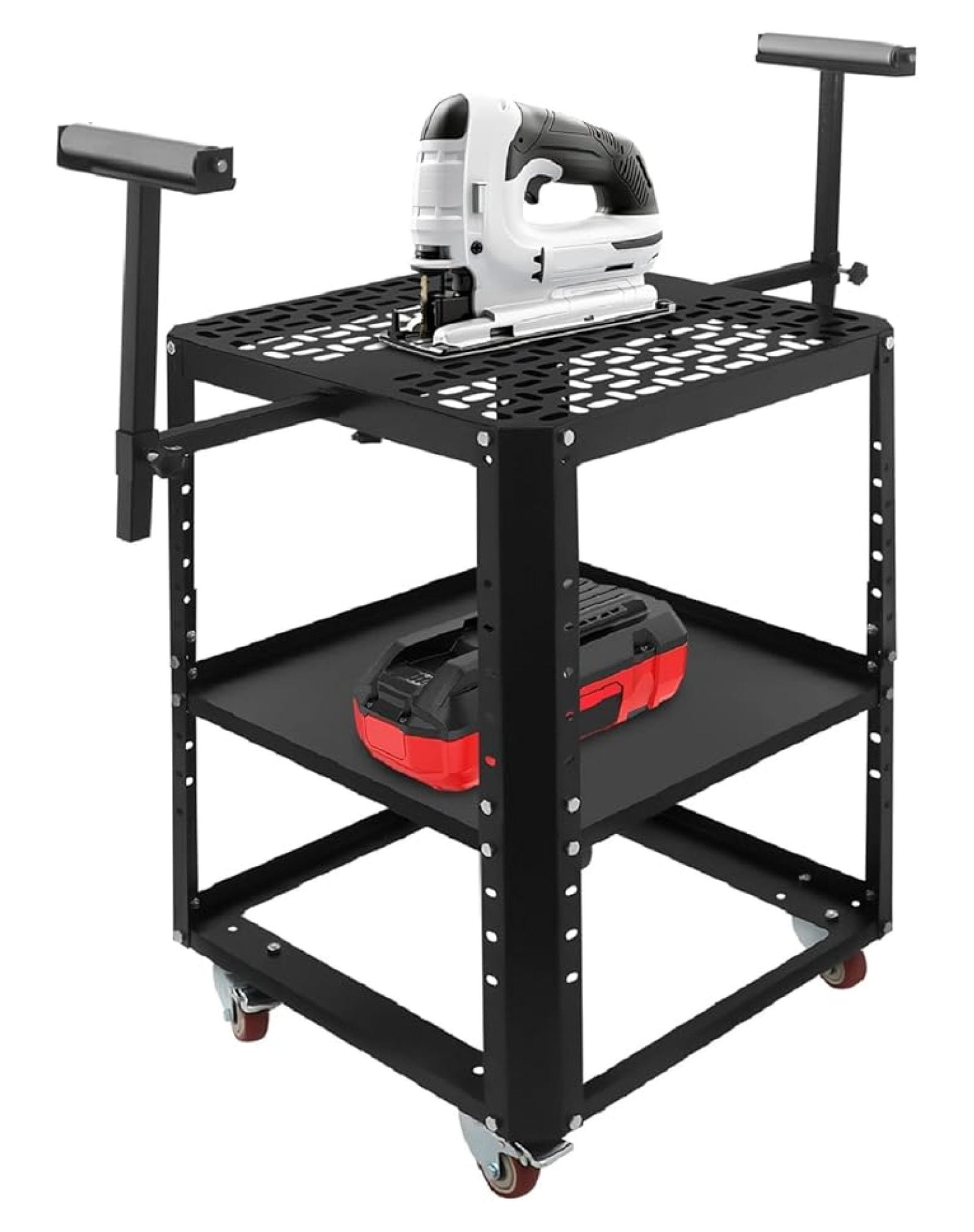 Height Adjustable Planer Stand with Wheels, lbs Load Miter Saw Planer ...