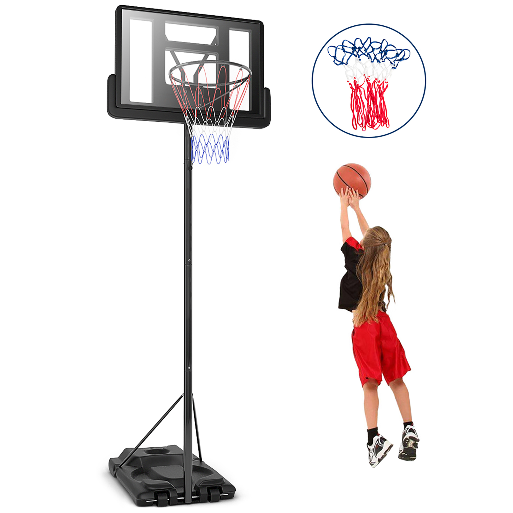 Costway 10ft 43'' Backboard In/outdoor Adjustable Height Basketball ...