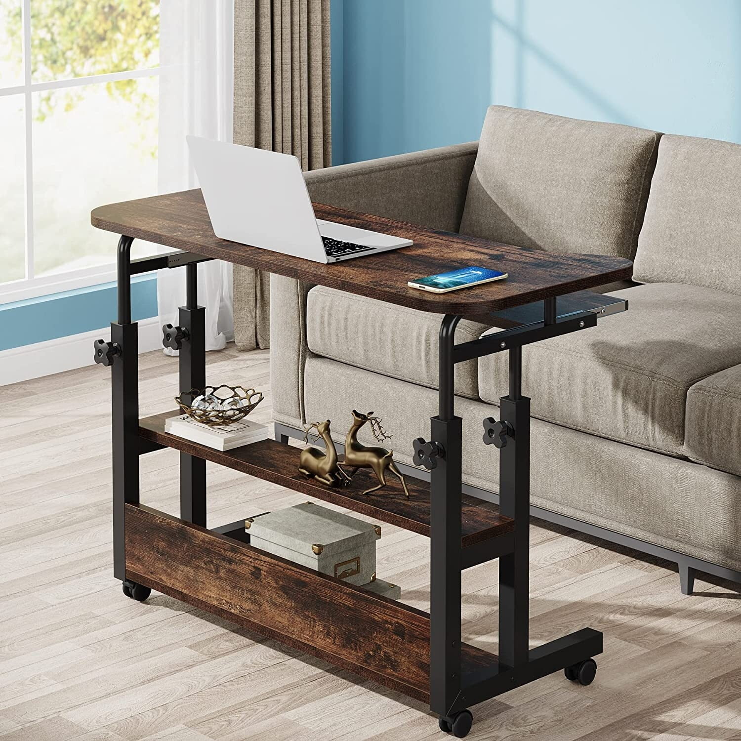 Height Adjustable Portable Desk with Charging Station, Sofa Couch ...