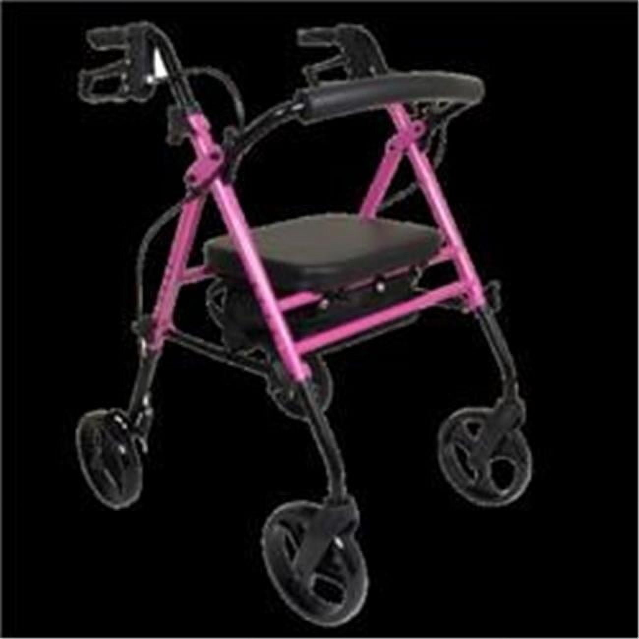Height Adjustable Rollator with 8 in. Wheels, Pink - Walmart.com