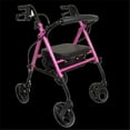 Height Adjustable Rollator with 8 in. Wheels, Pink - Walmart.com