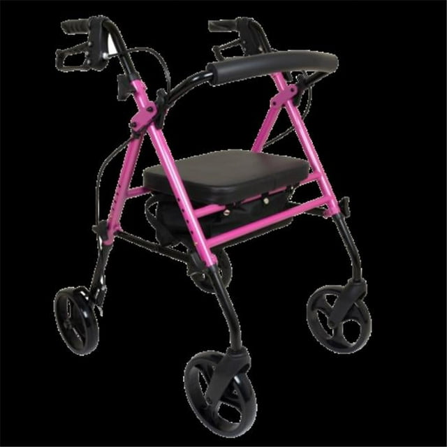 Height Adjustable Rollator with 8 in. Wheels, Pink - Walmart.com