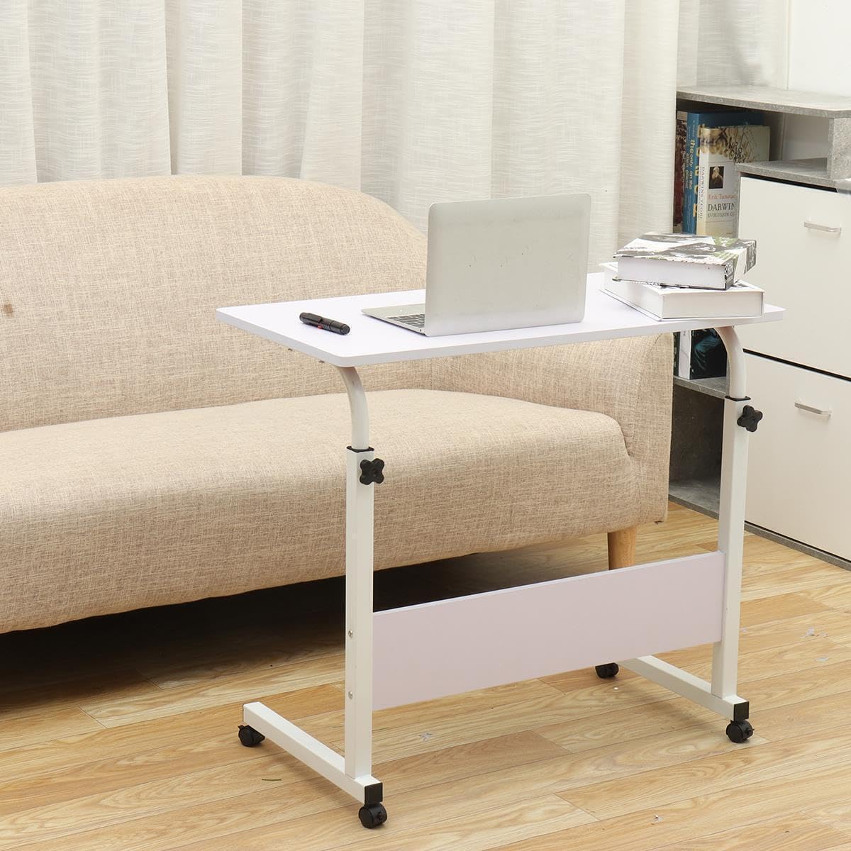 Height Adjustable Rolling Laptop Desk Cart Over Bed Hospital Table ...