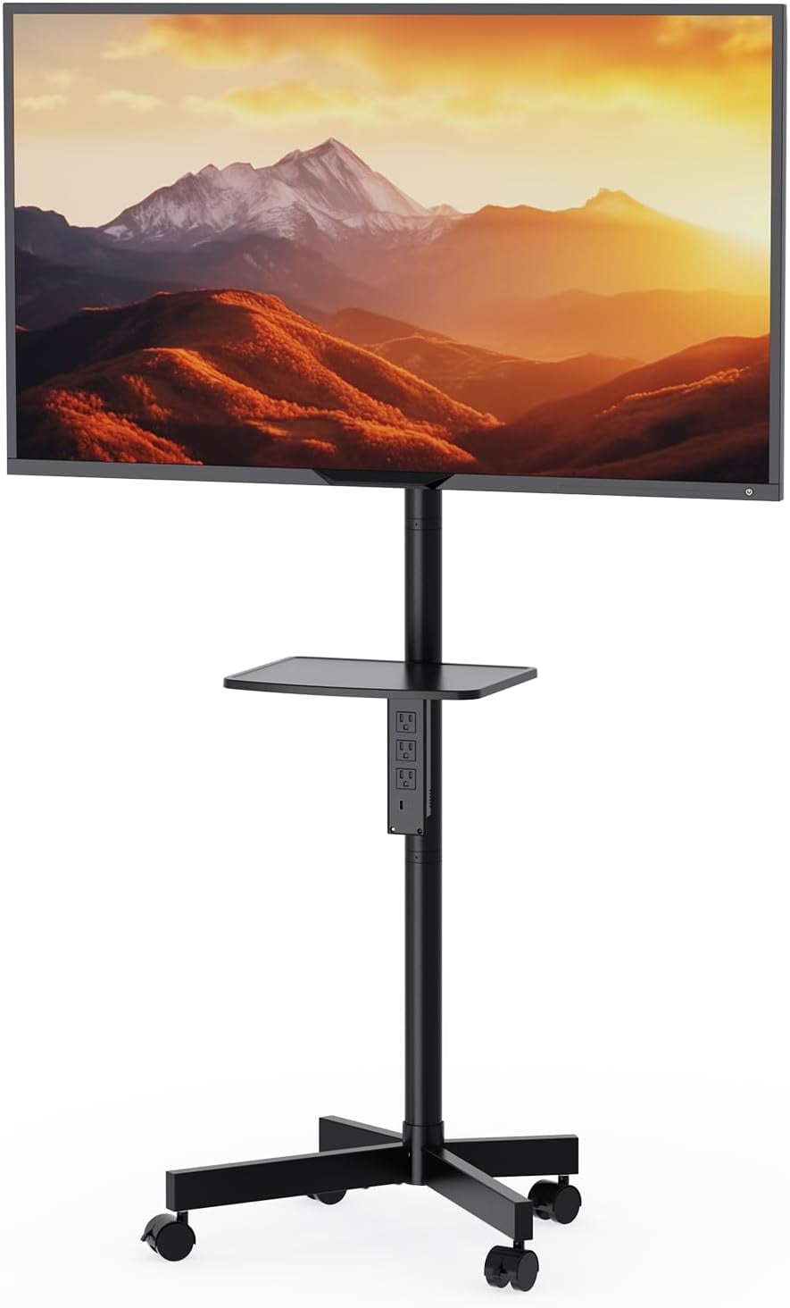 Height Adjustable Rolling TV Stand for 23-65 Inch with Laptop Shelf ...