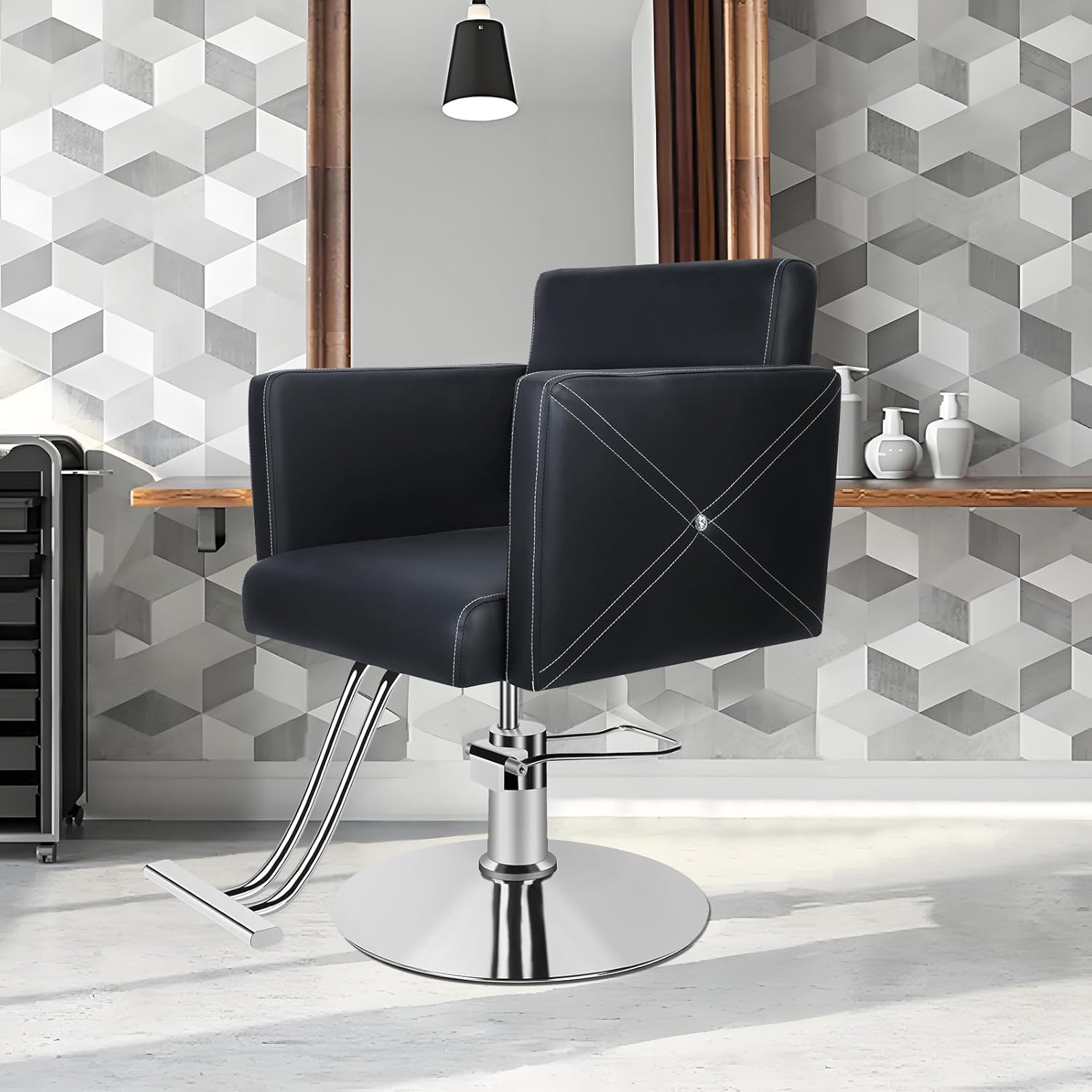 Height Adjustable Salon Barber Chair | Heavy Duty Hydraulic Pump | 360 ...