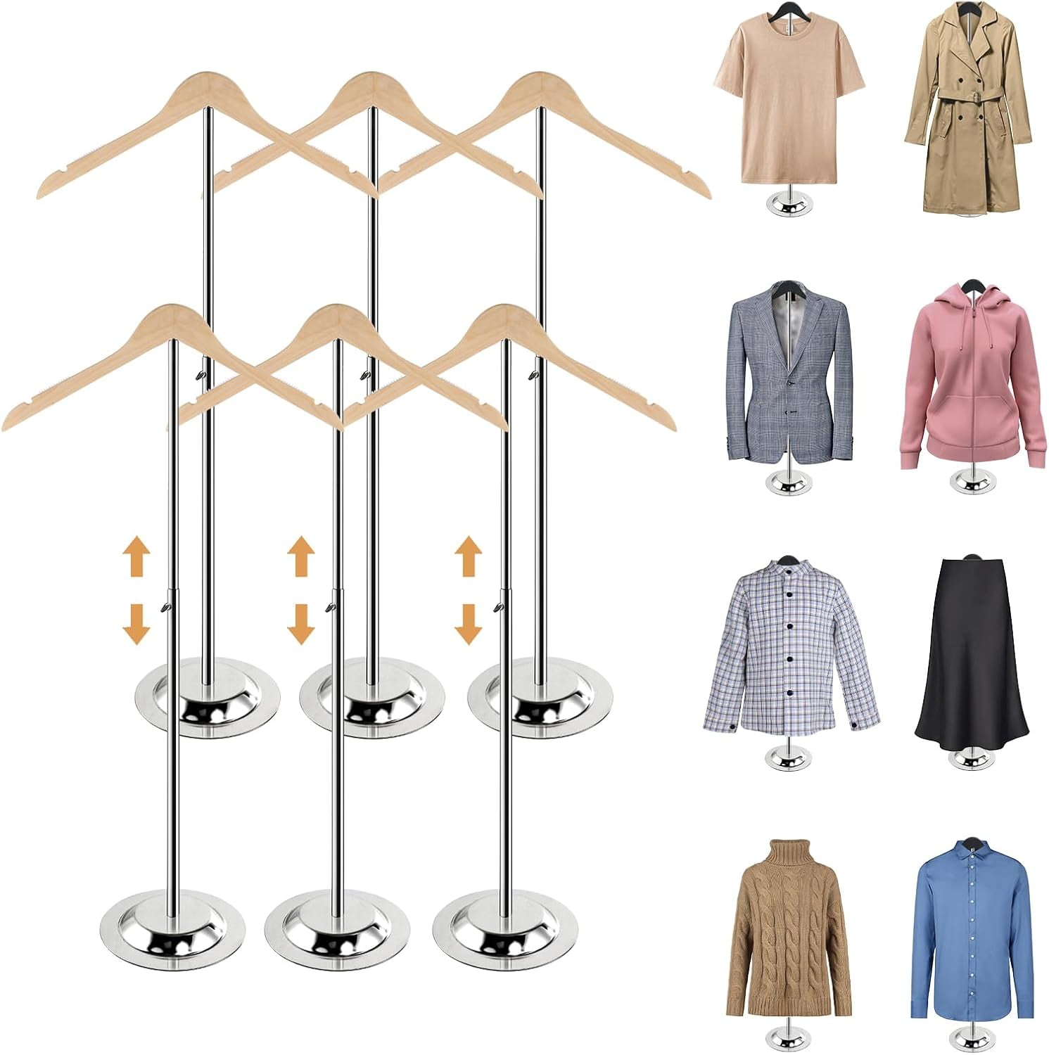 Height Adjustable Shirt Display Stand (20-35 Inch), T Shirt Display ...