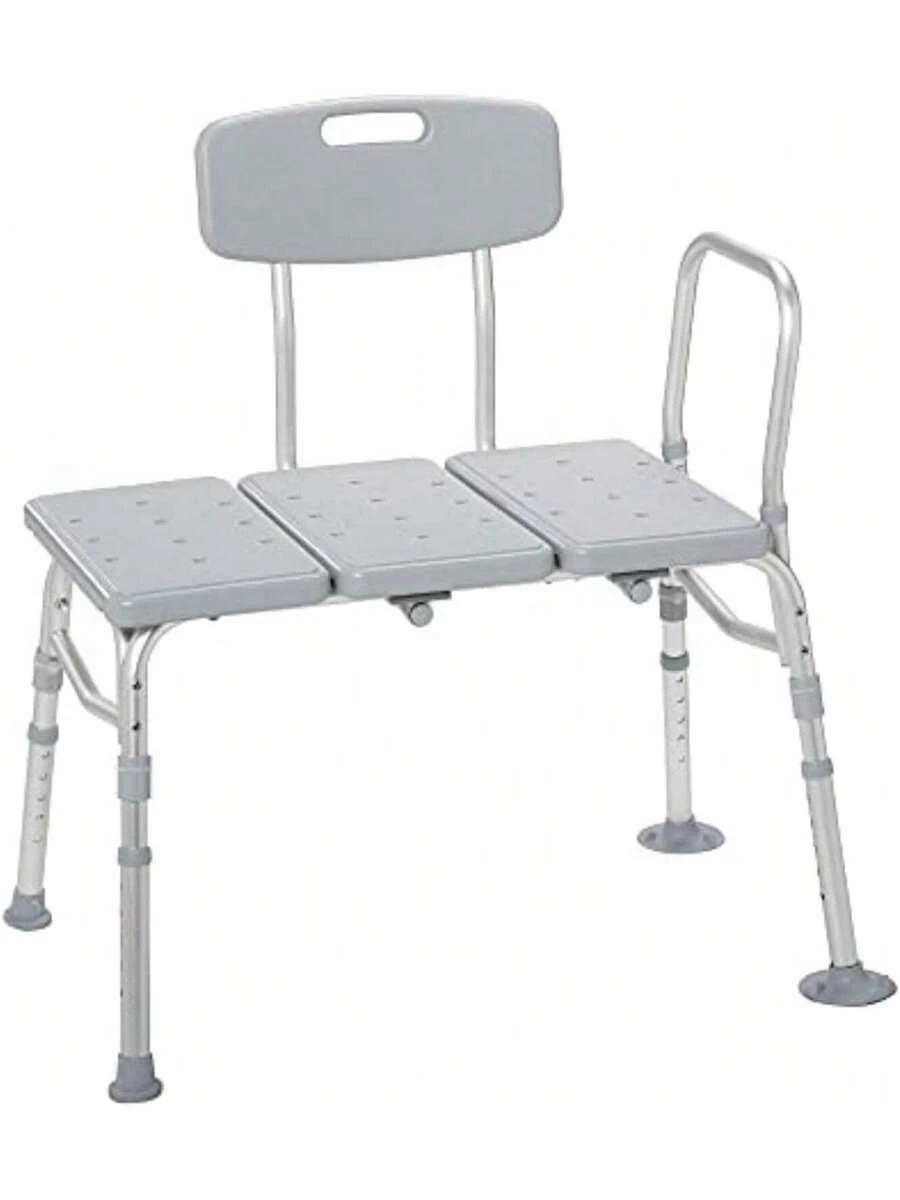 Height Adjustable Shower Bench with Backrest & Arm Support, 400 lb ...