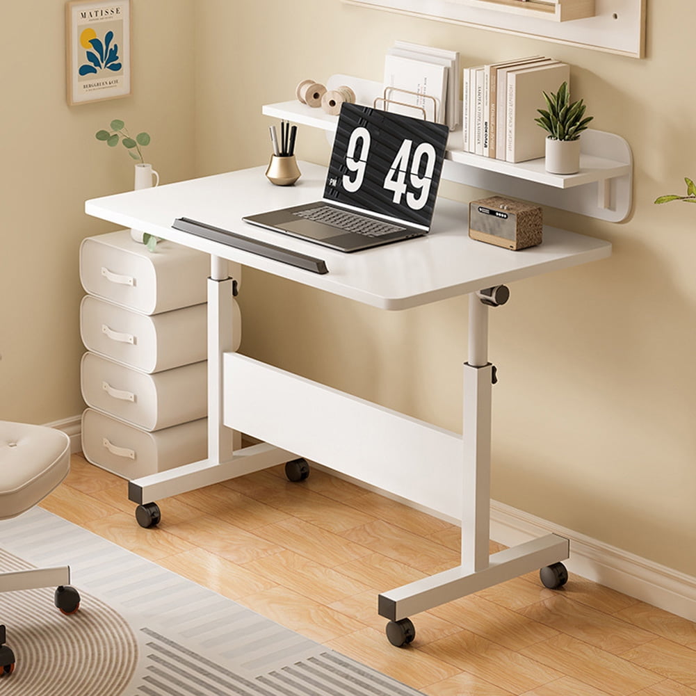 Height Adjustable Small Standing Desk, Mobile Stand Up Desk with Wheels ...