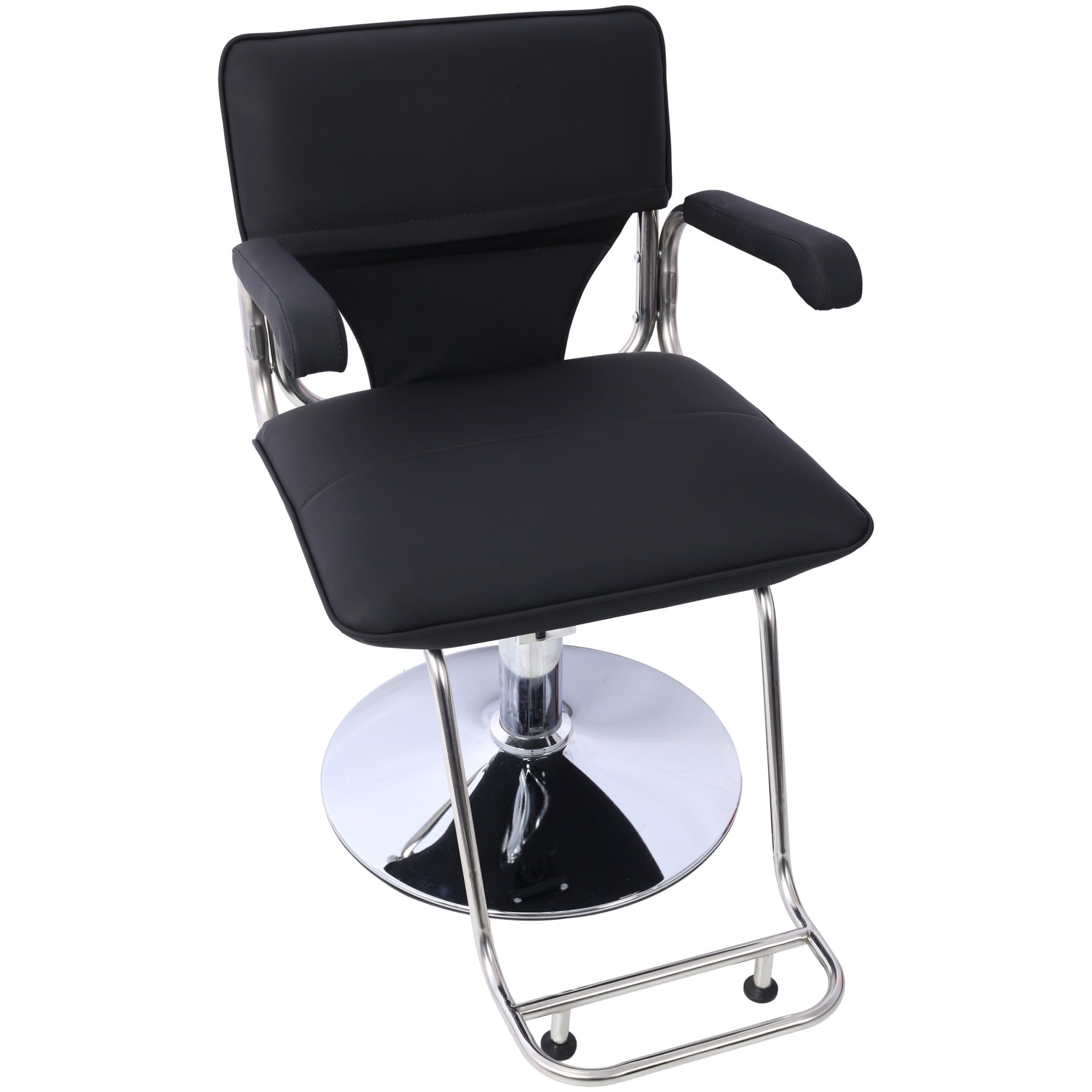 Height Adjustable Stainless Steel Frame Barber Chair with Armrest ...