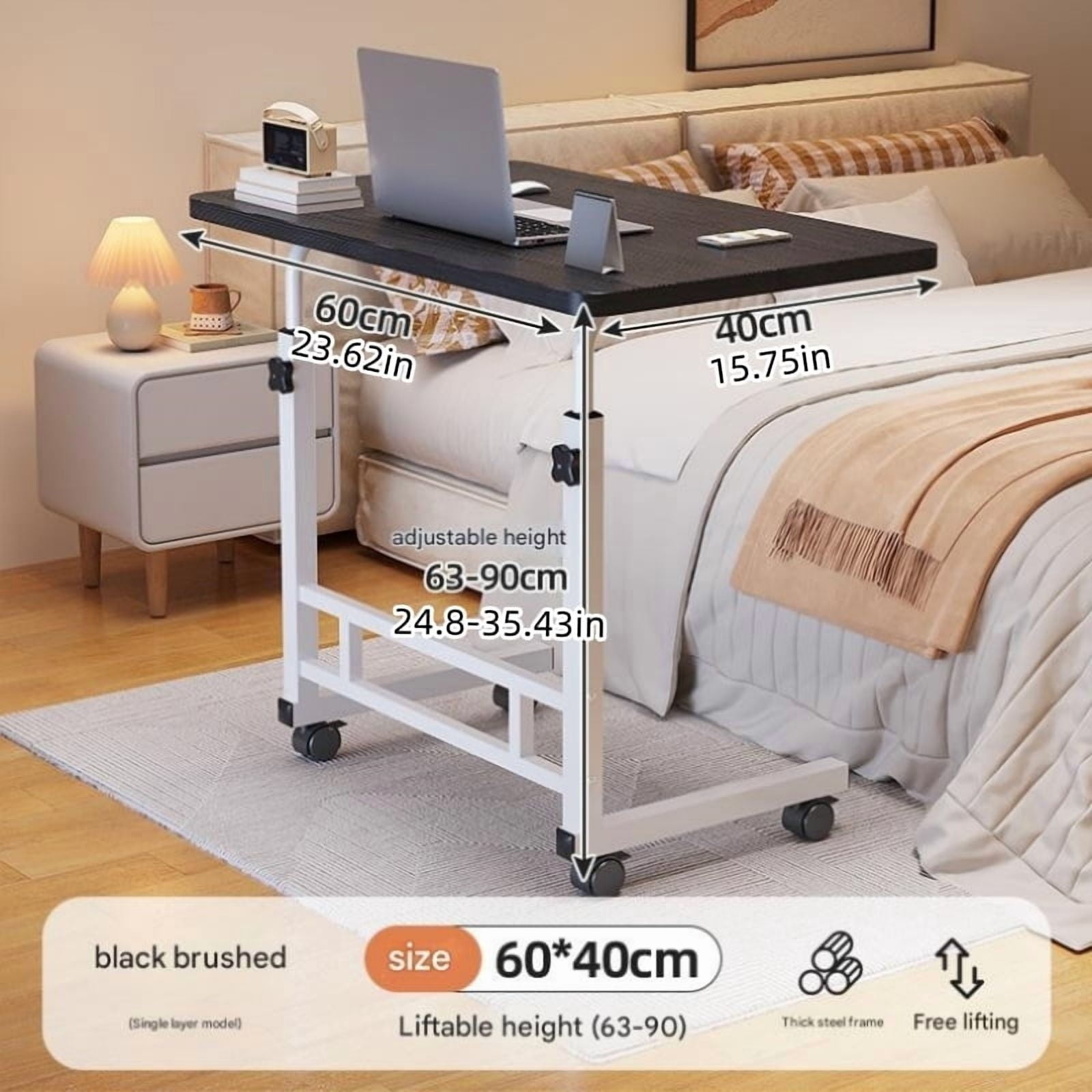 Height Adjustable Standing Desk, Mobile Computer Table with Wheels for ...
