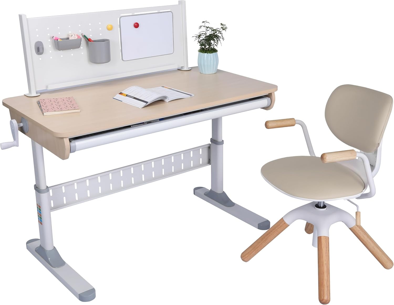 Height Adjustable Study Desk 43" with Drawer & Chair (Desk and Chair ...